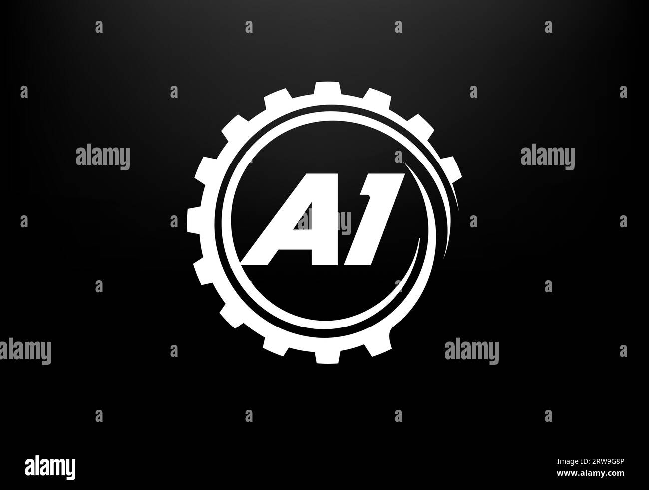 Initial letter AI modern logo design. Artificial intelligence icon ...