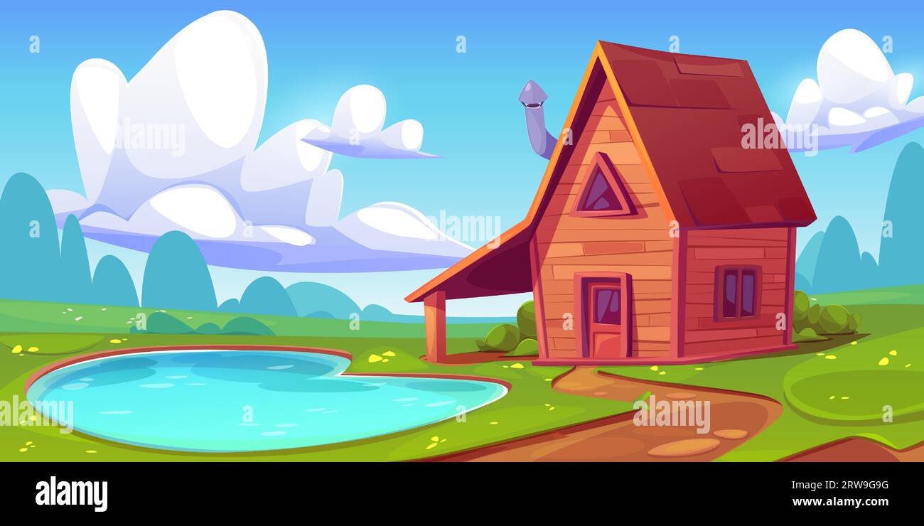 Old wooden shack on shore Stock Vector Images - Alamy