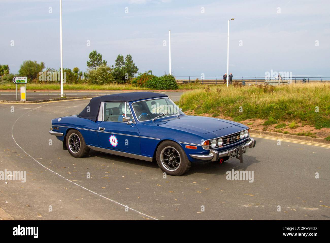 1974 70s seventies Delft Blue Triumph Stag 2997cc at the Ocean Speed ...