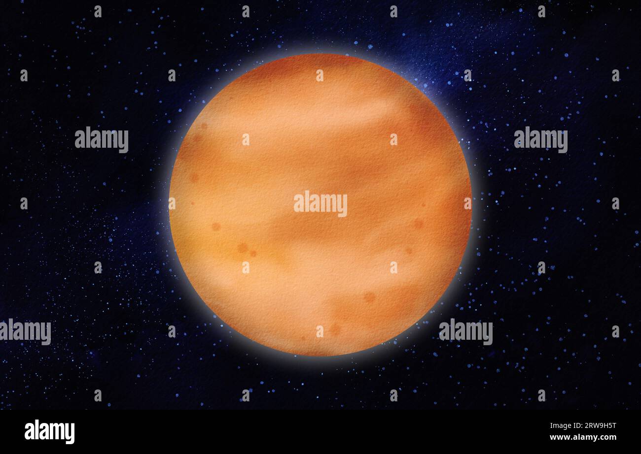 Venus - the second planet in the solar system. Nighttime starry sky ...