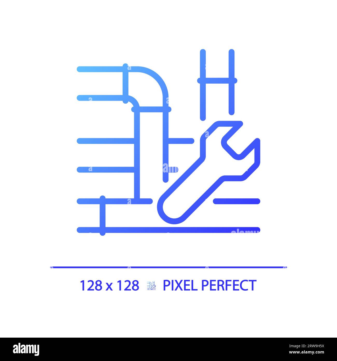 2D simple thin linear blue gradient icon Stock Vector Image & Art - Alamy