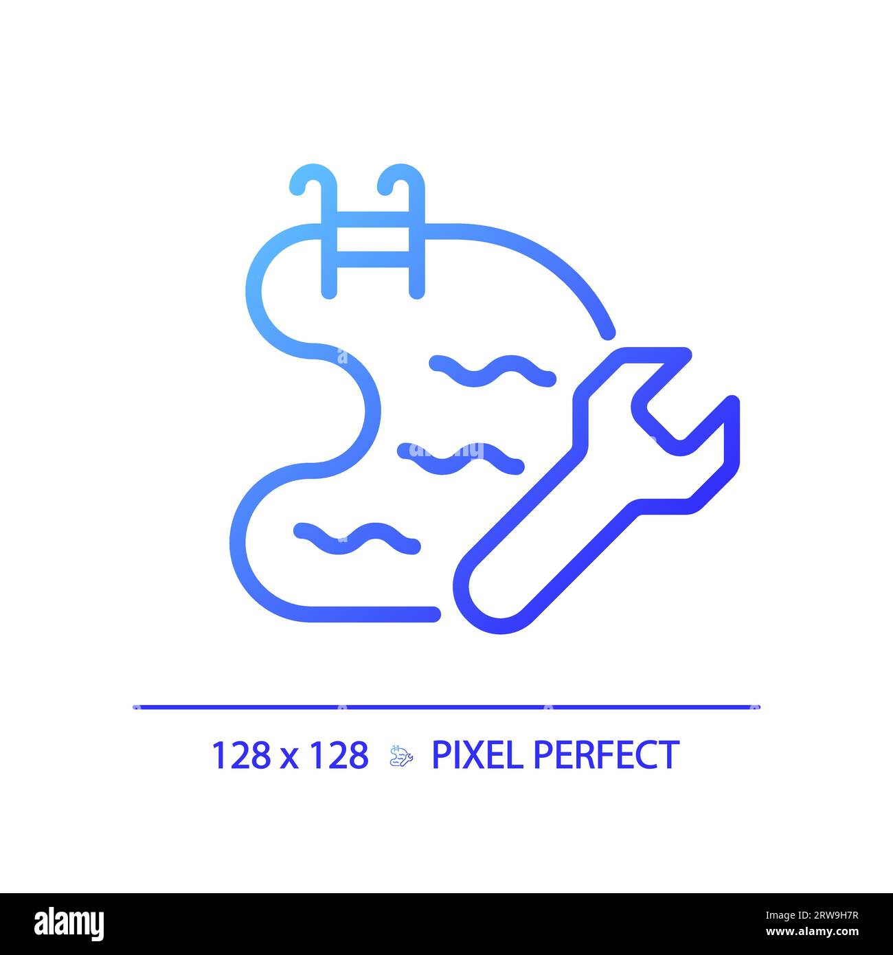 2D simple blue gradient swimming pool maintenance icon Stock Vector ...