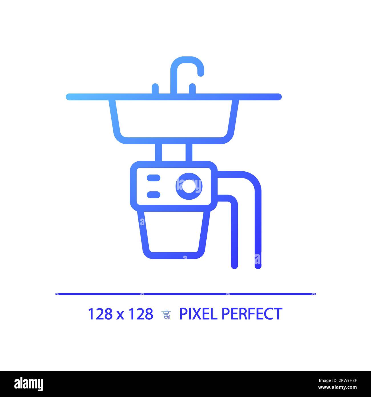 2D simple thin linear blue gradient sink icon Stock Vector Image & Art ...