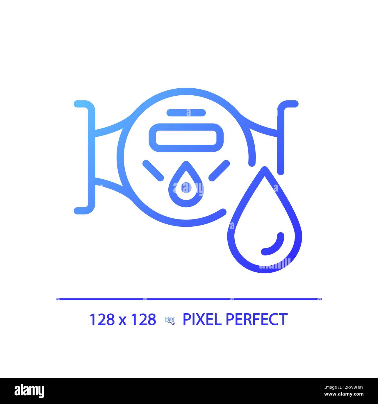 2D simple thin linear blue gradient water meter icon Stock Vector Image & Art - Alamy