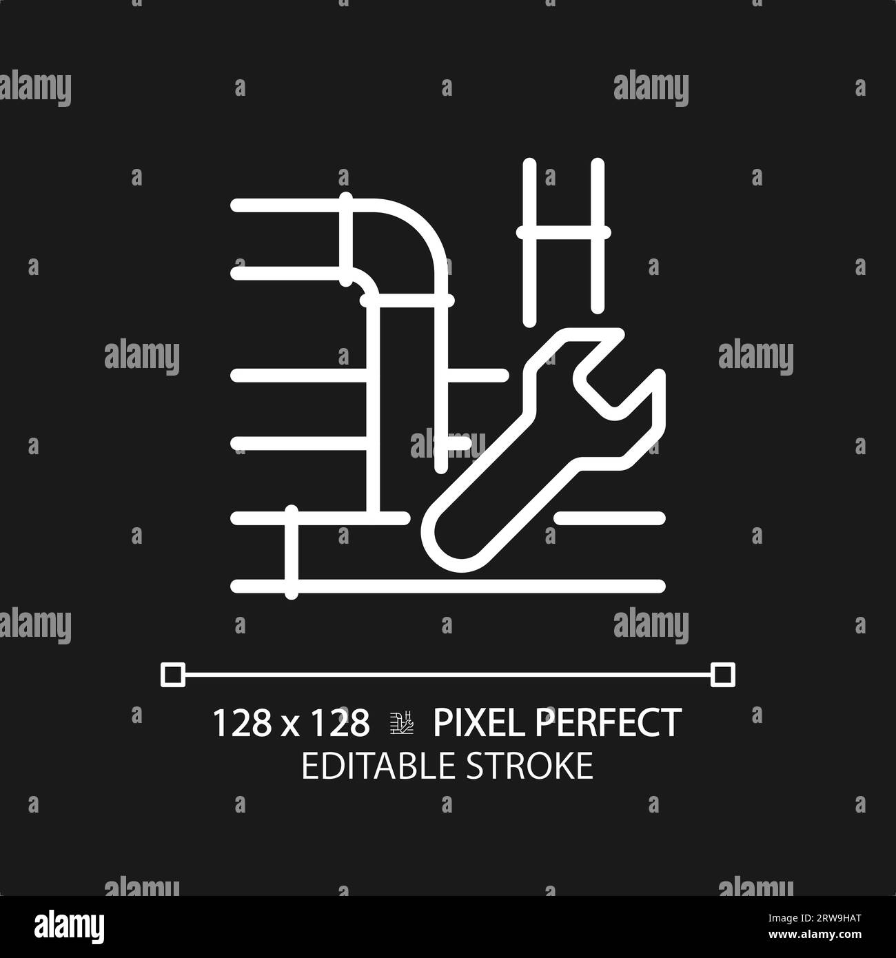 2D customizable thin linear white pipe repair icon Stock Vector Image ...