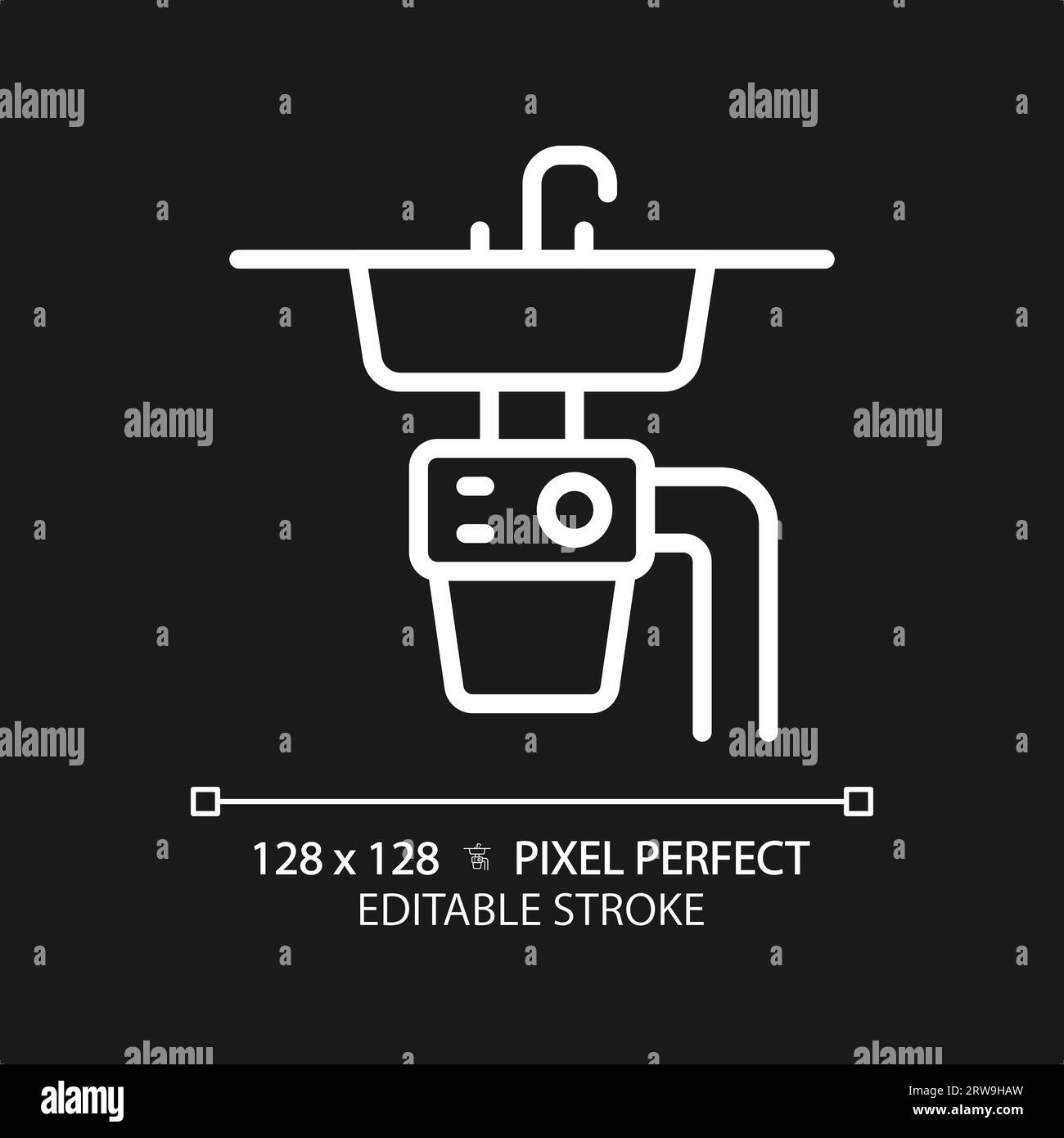 2D customizable thin linear white sink icon Stock Vector Image & Art ...