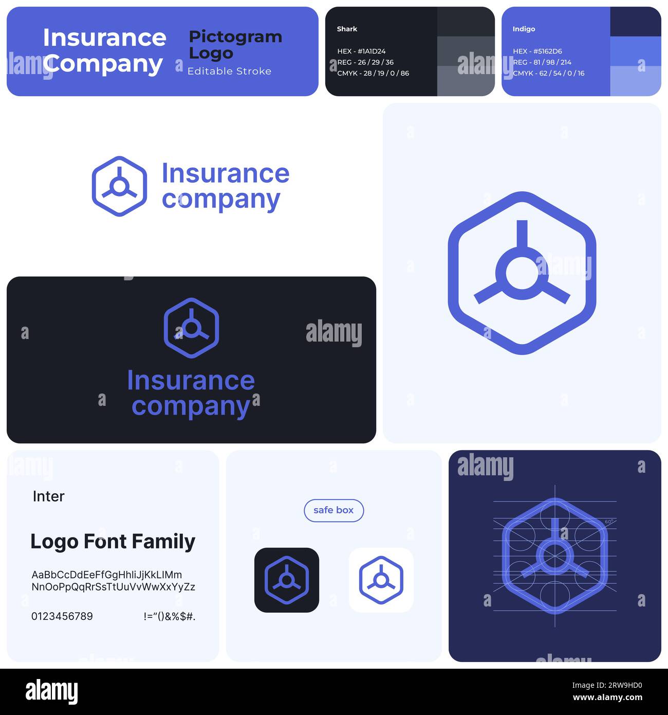 Insurance company branding template with safe box logo Stock Vector ...