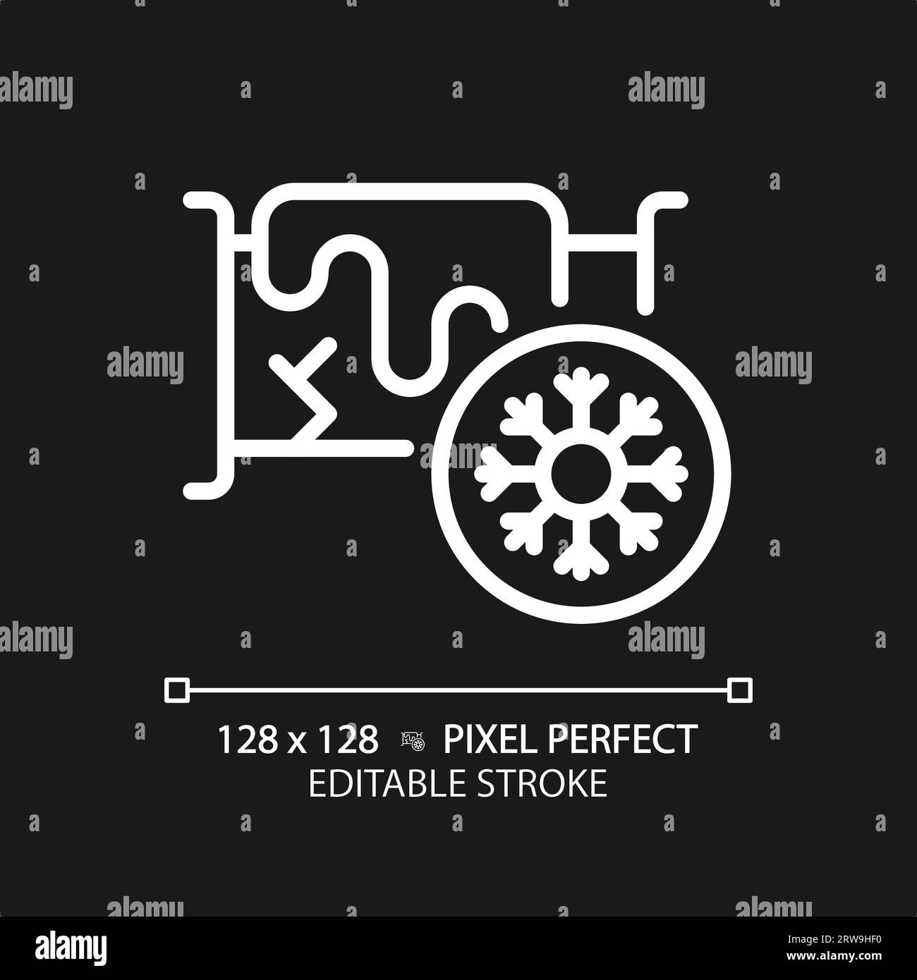 2D customizable thin linear white cold water pipeline icon Stock Vector Image & Art - Alamy