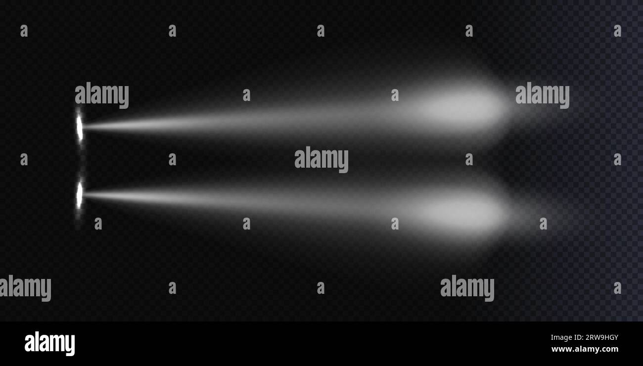 Car headlight top view concept isolated on a dark, transparent ...