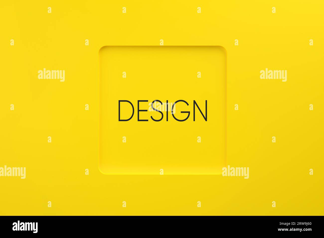 The word design in a textbox on yellow background. Graphic design ...