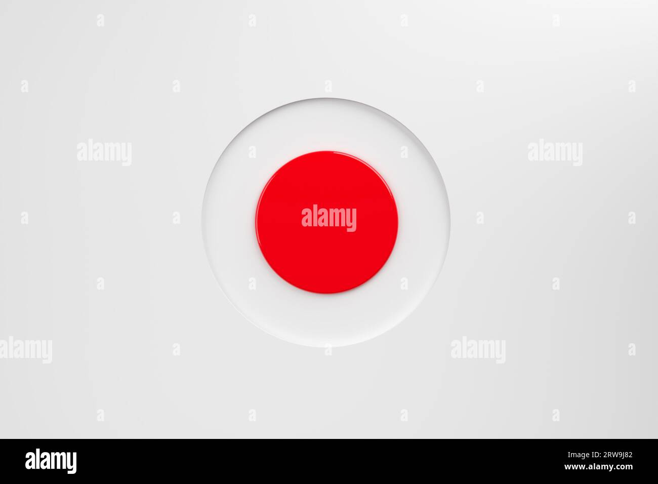 Audio or video record button on white background. Recording media or ...