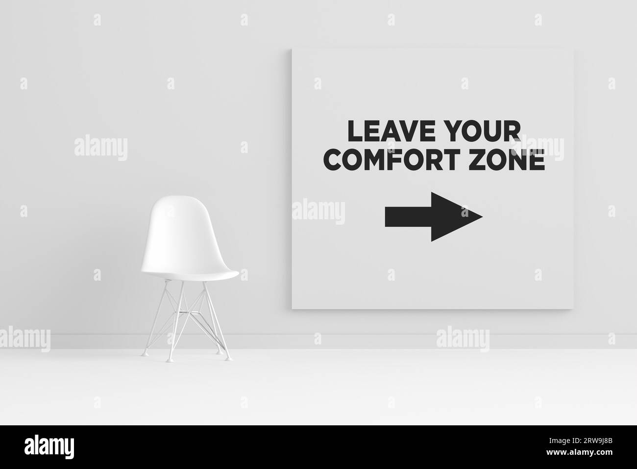 Personal development, change and leaving the comfort zone concept. Room ...