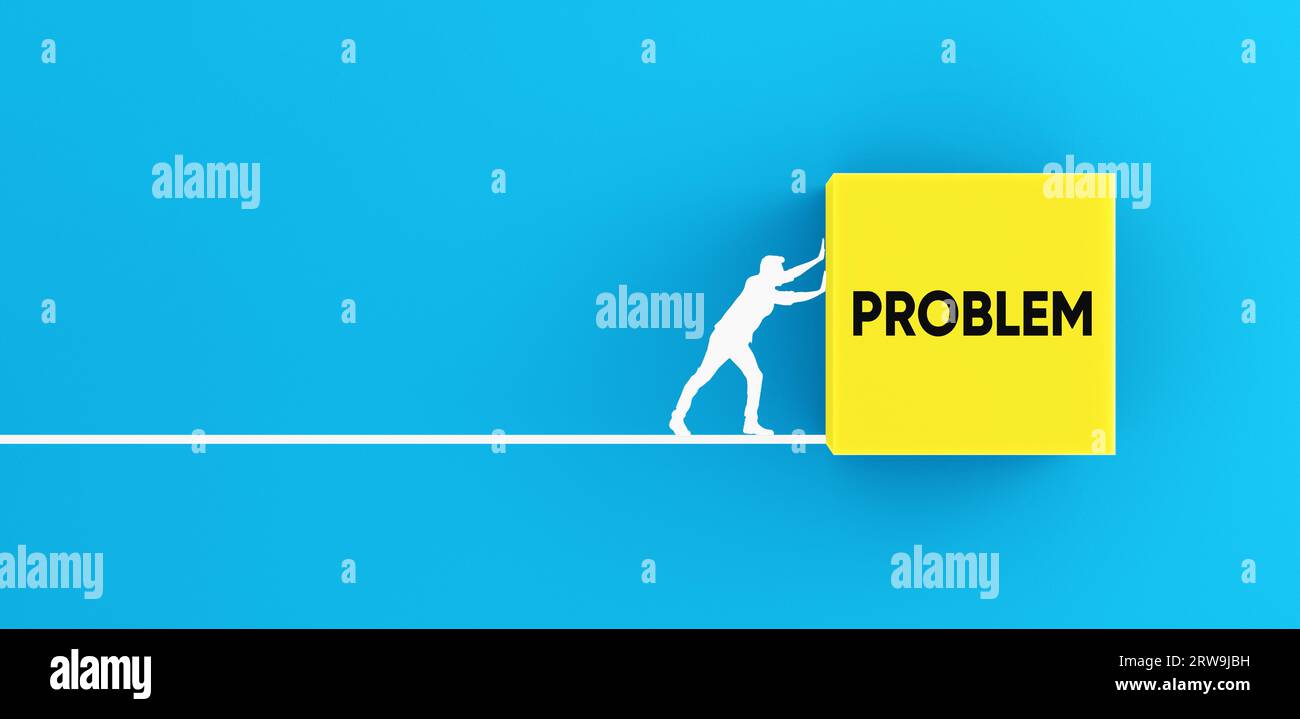 Problem solving. Getting rid of heavy problems. Silhouette of a man ...