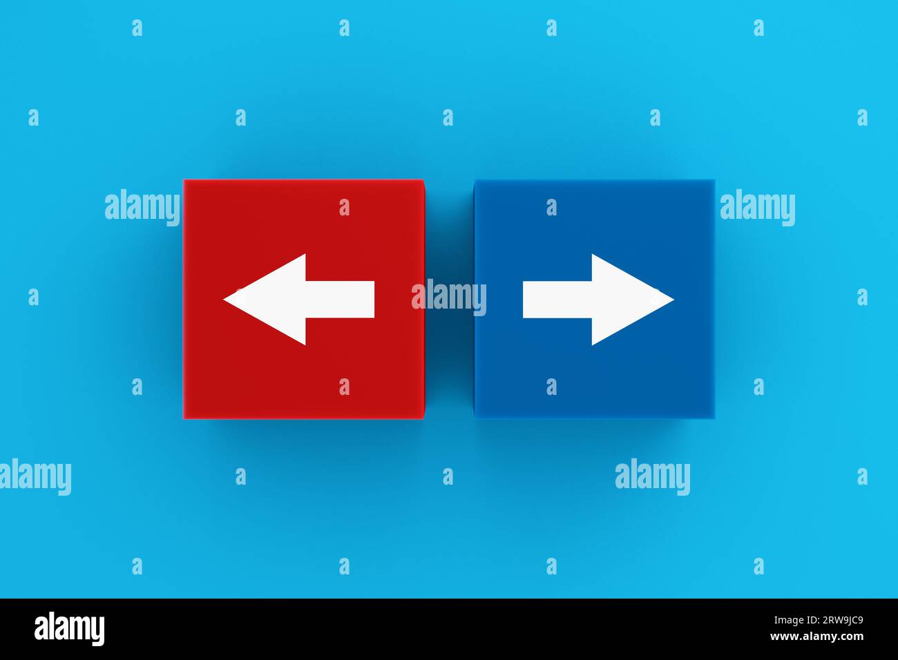 Decision making and alternative choices concept. Arrows pointing ...