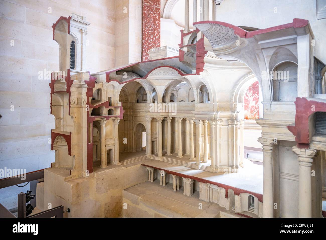 Scale miniature model of Pantheon placed inside the Pantheon in Paris ...