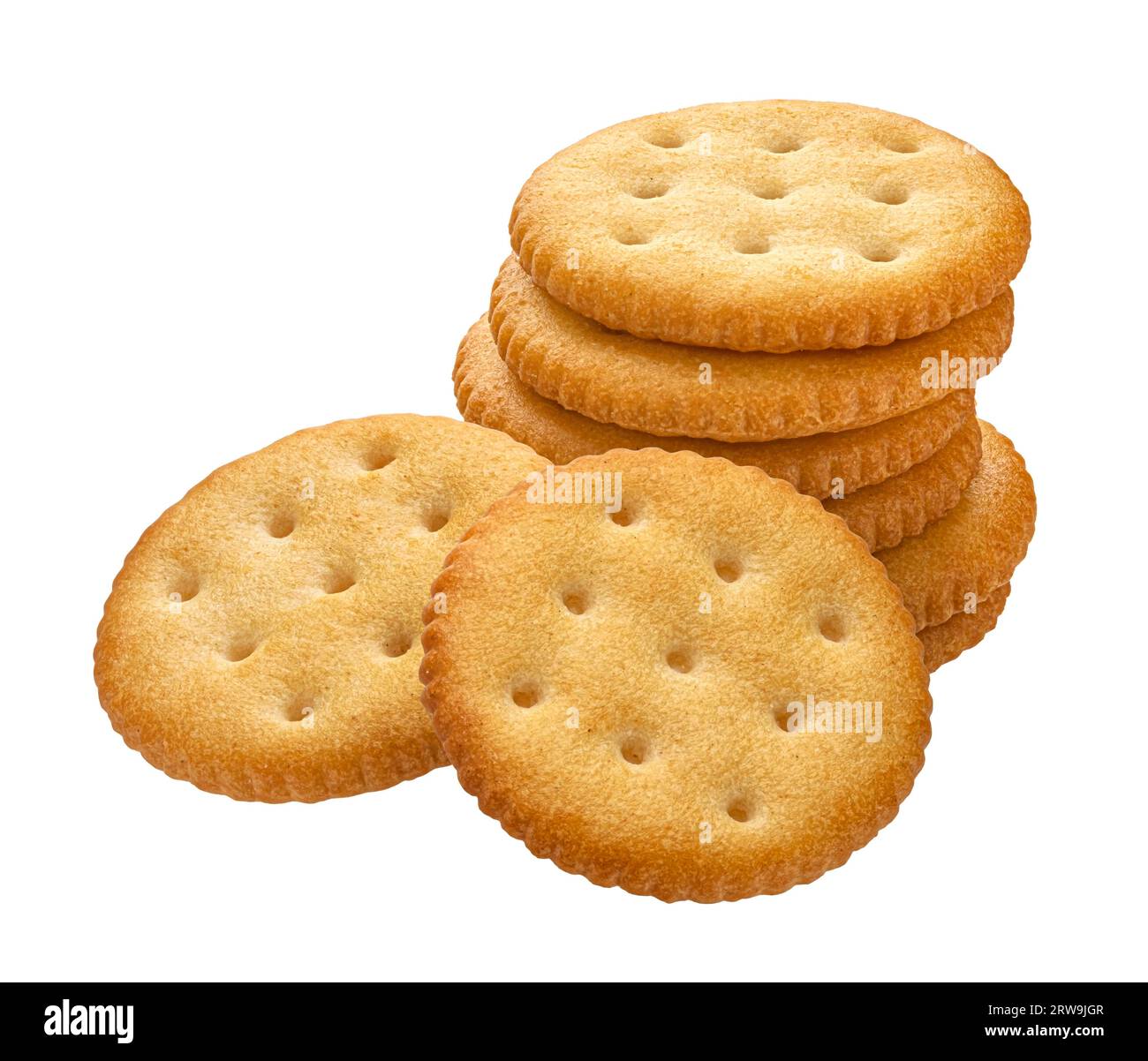 Round cracker isolated on white background , full depth of field Stock ...