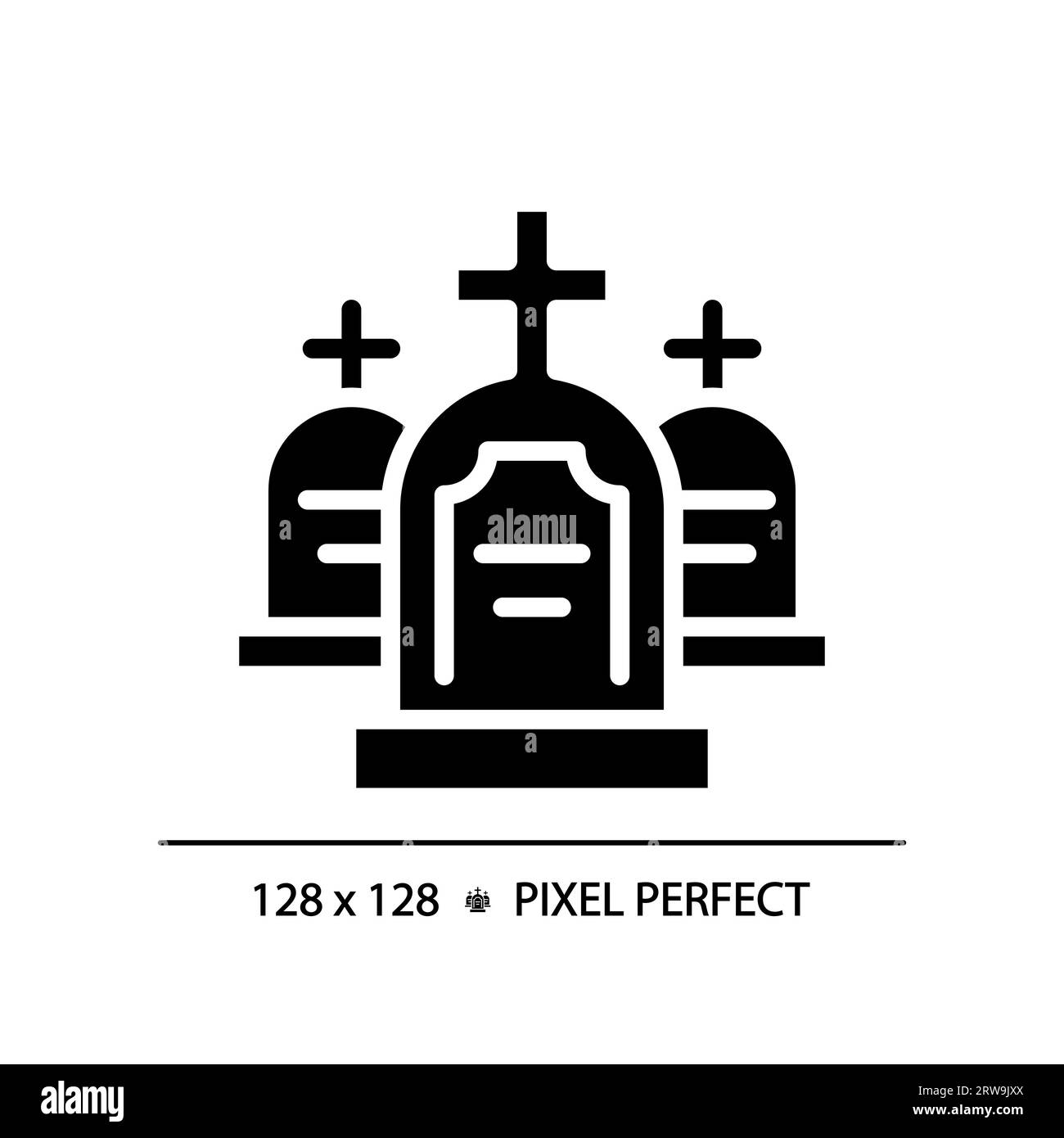 2D glyph style black tombstone icon Stock Vector Image & Art - Alamy