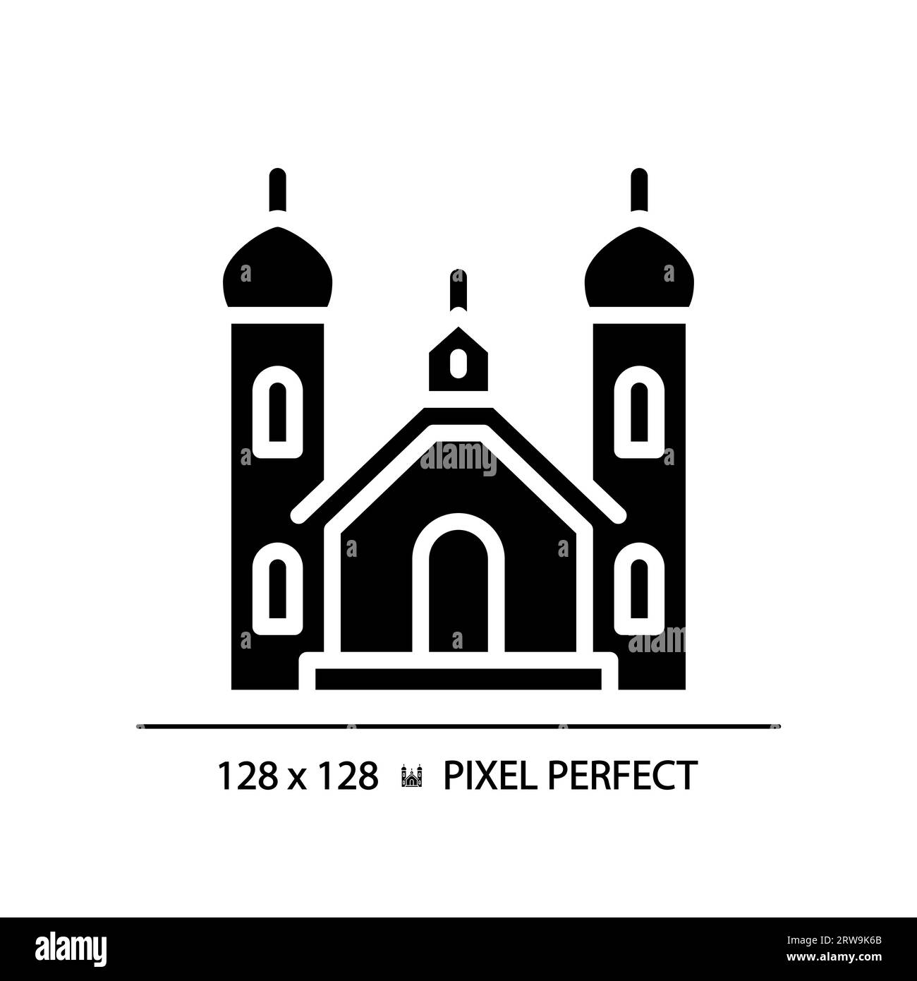 2D glyph style black religious building icon Stock Vector Image & Art ...
