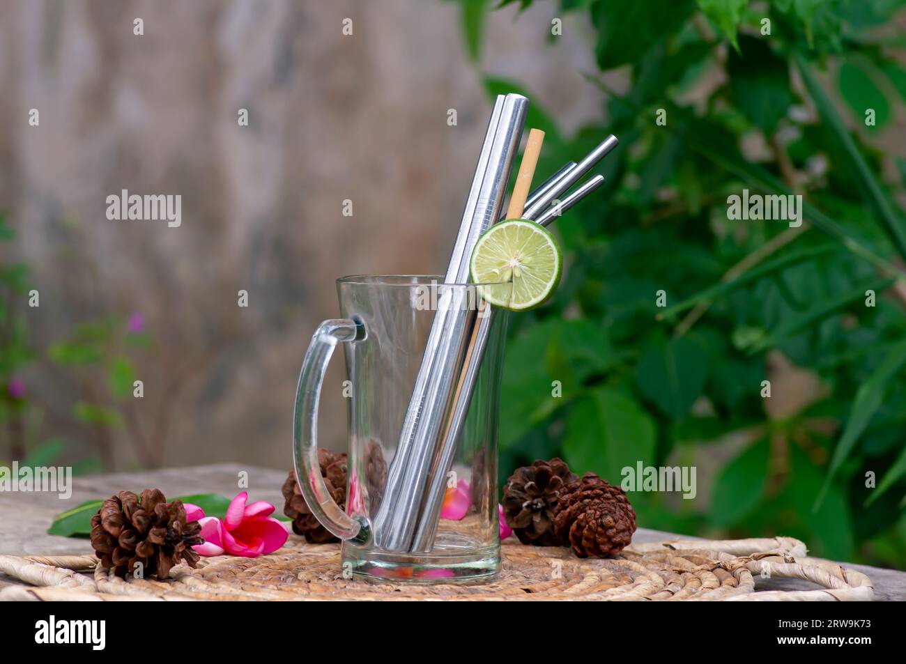 Bamboo and steel straws, an alternative to reducing plastic straws. The ...