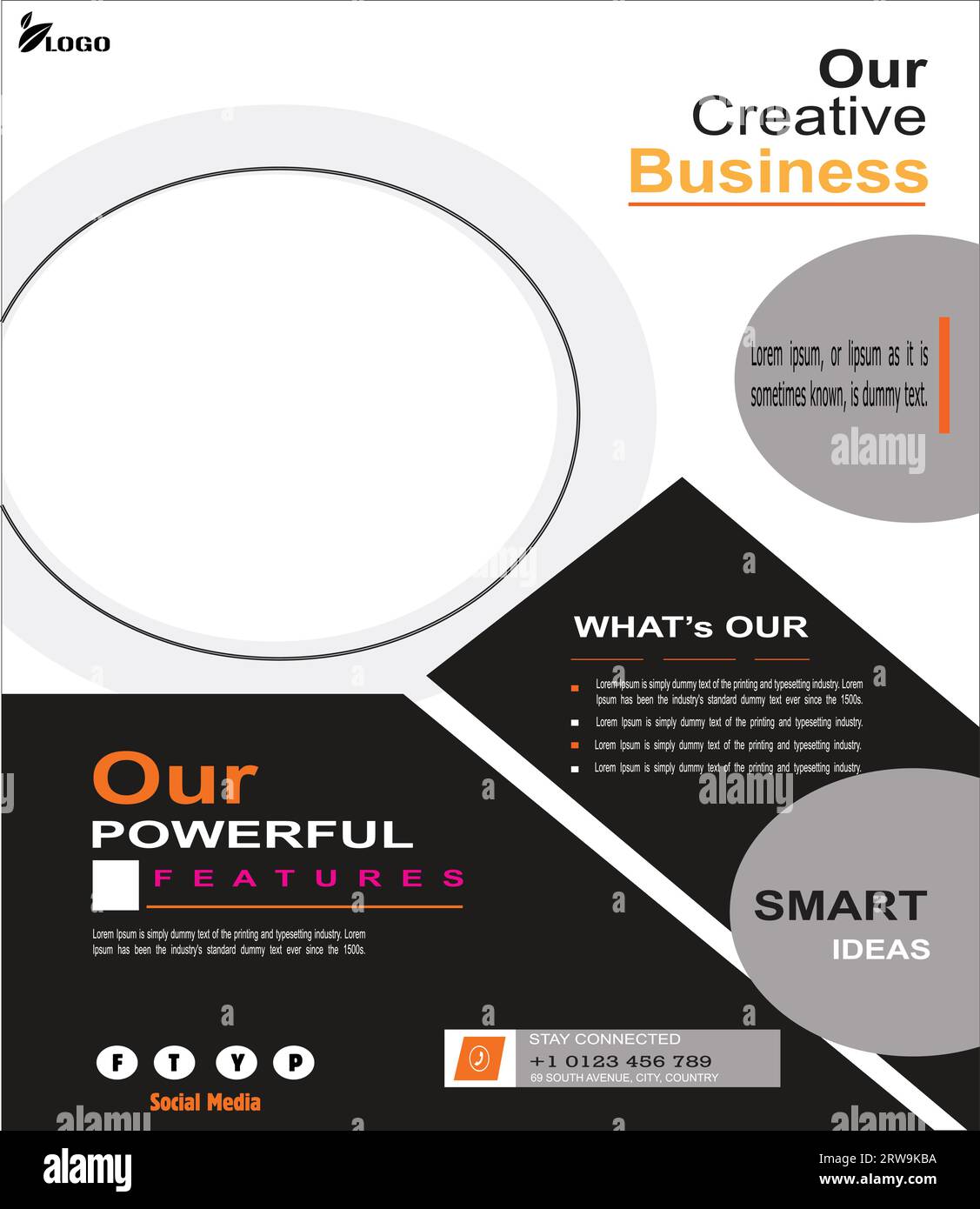 Smart Idea Powerful Features Creative Business Promotion Flyer Stock ...