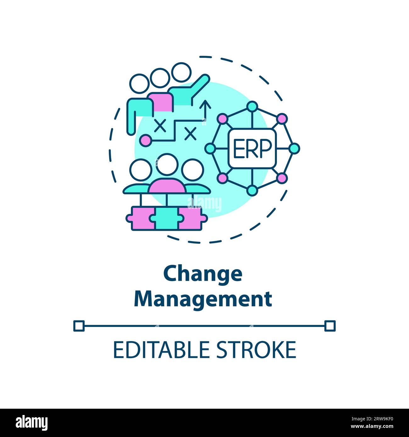 2D customizable change management line icon concept Stock Vector Image ...