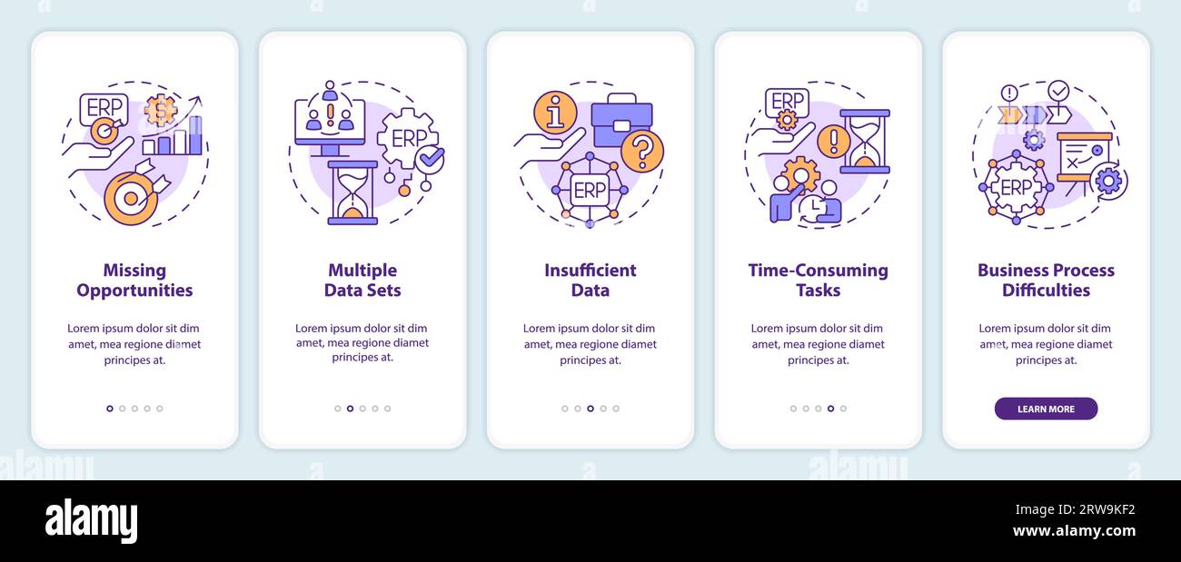 Walkthrough ERP with multicolor linear icons concept Stock Vector Image & Art - Alamy