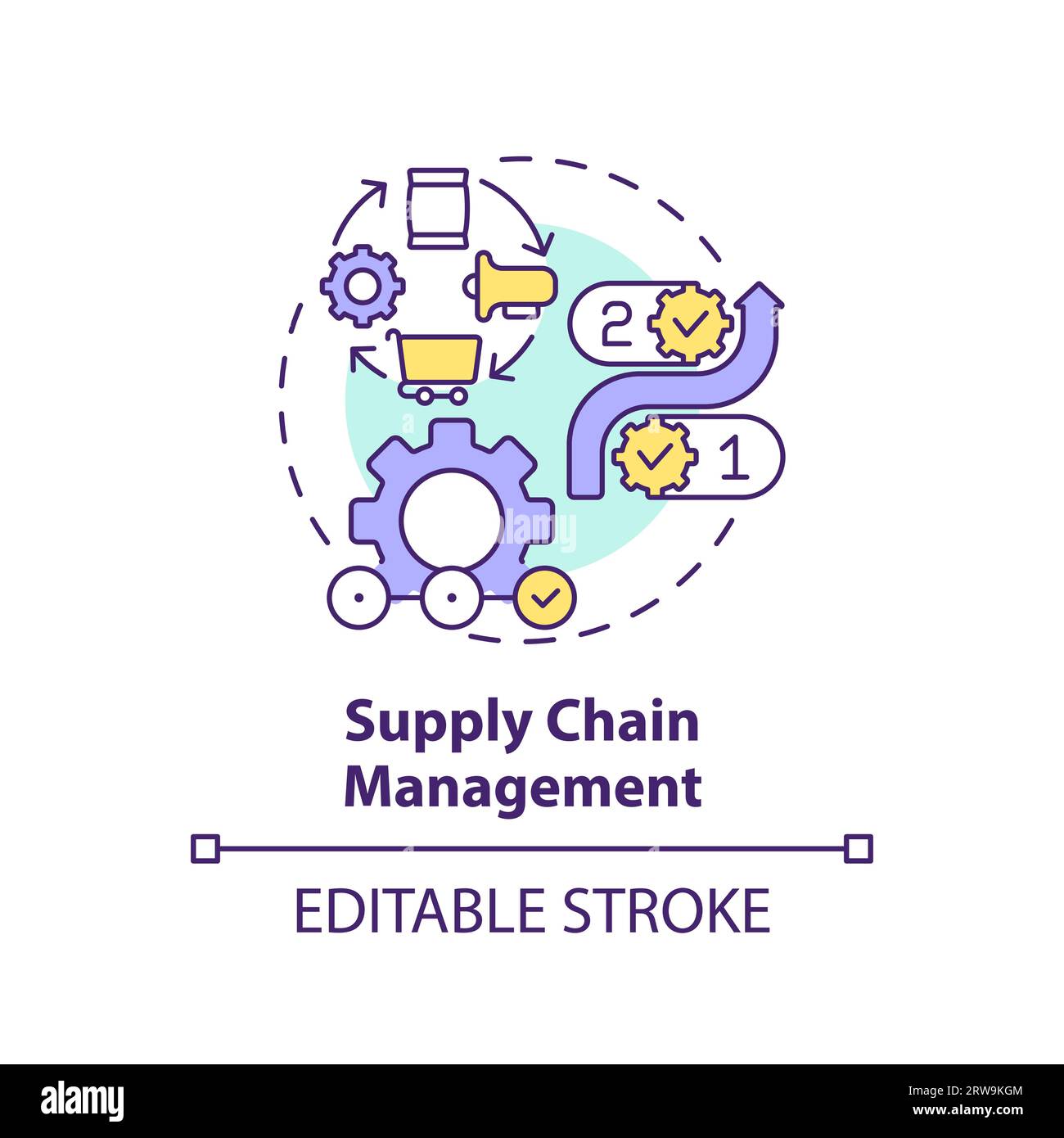 2D supply chain management line icon concept Stock Vector Image & Art ...