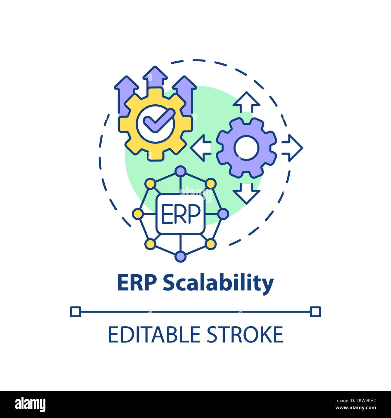 2D customizable ERP scalability line icon concept Stock Vector Image & Art - Alamy