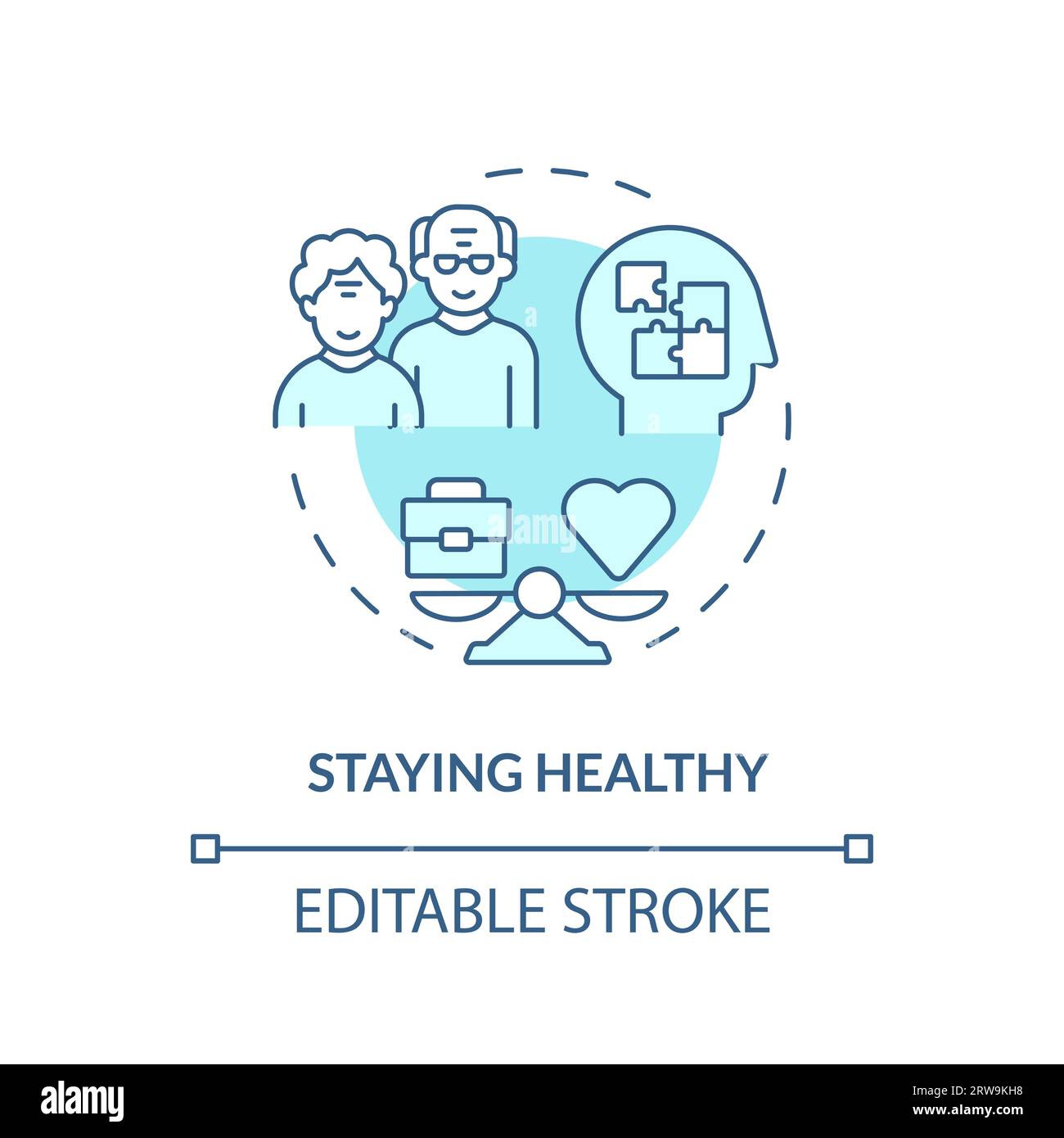 2D customizable staying healthy blue icon concept Stock Vector Image ...