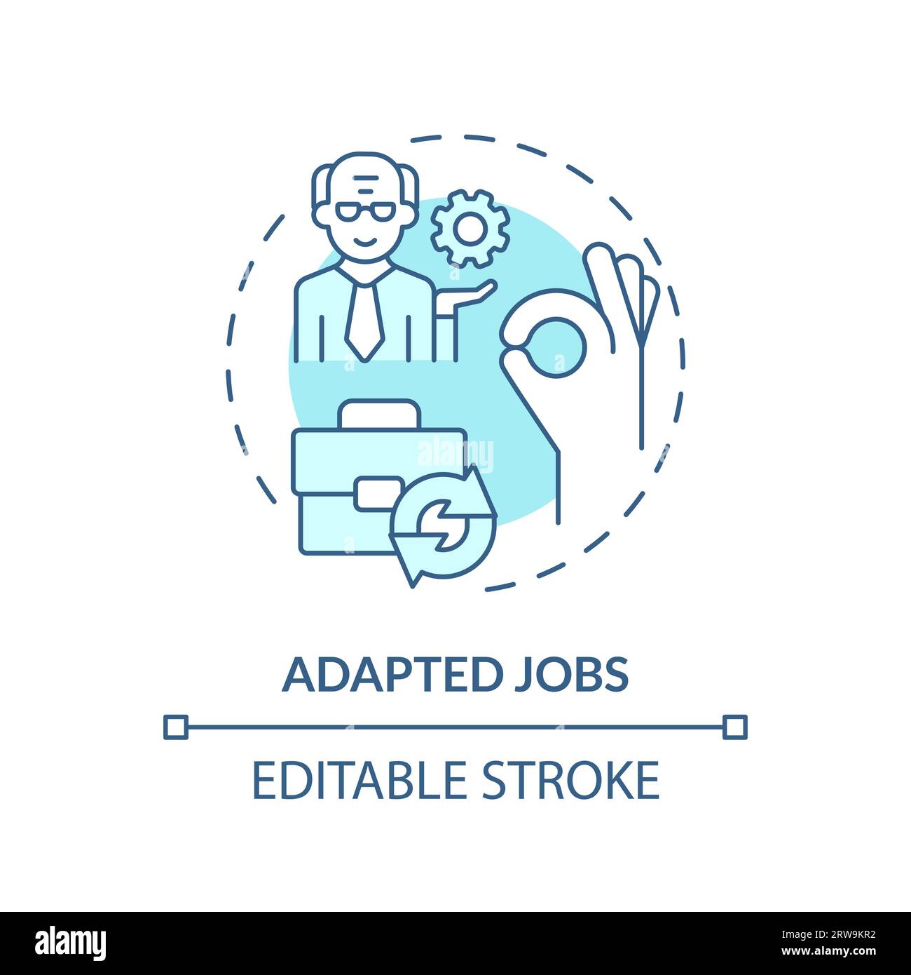 2D customizable adapted jobs blue icon concept Stock Vector Image & Art ...