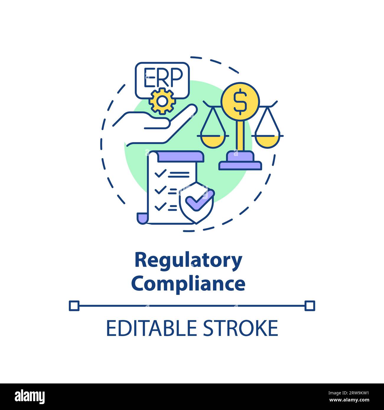 2D regulatory compliance line icon concept Stock Vector Image & Art - Alamy