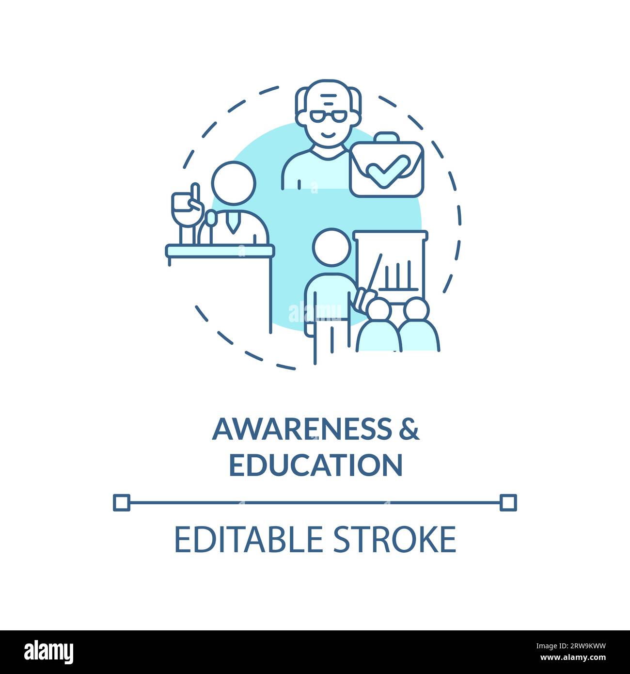 2D awareness and education blue icon concept Stock Vector Image & Art ...