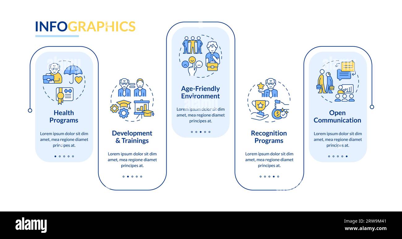 Colorful unretirement layout with linear icons Stock Vector Image & Art - Alamy