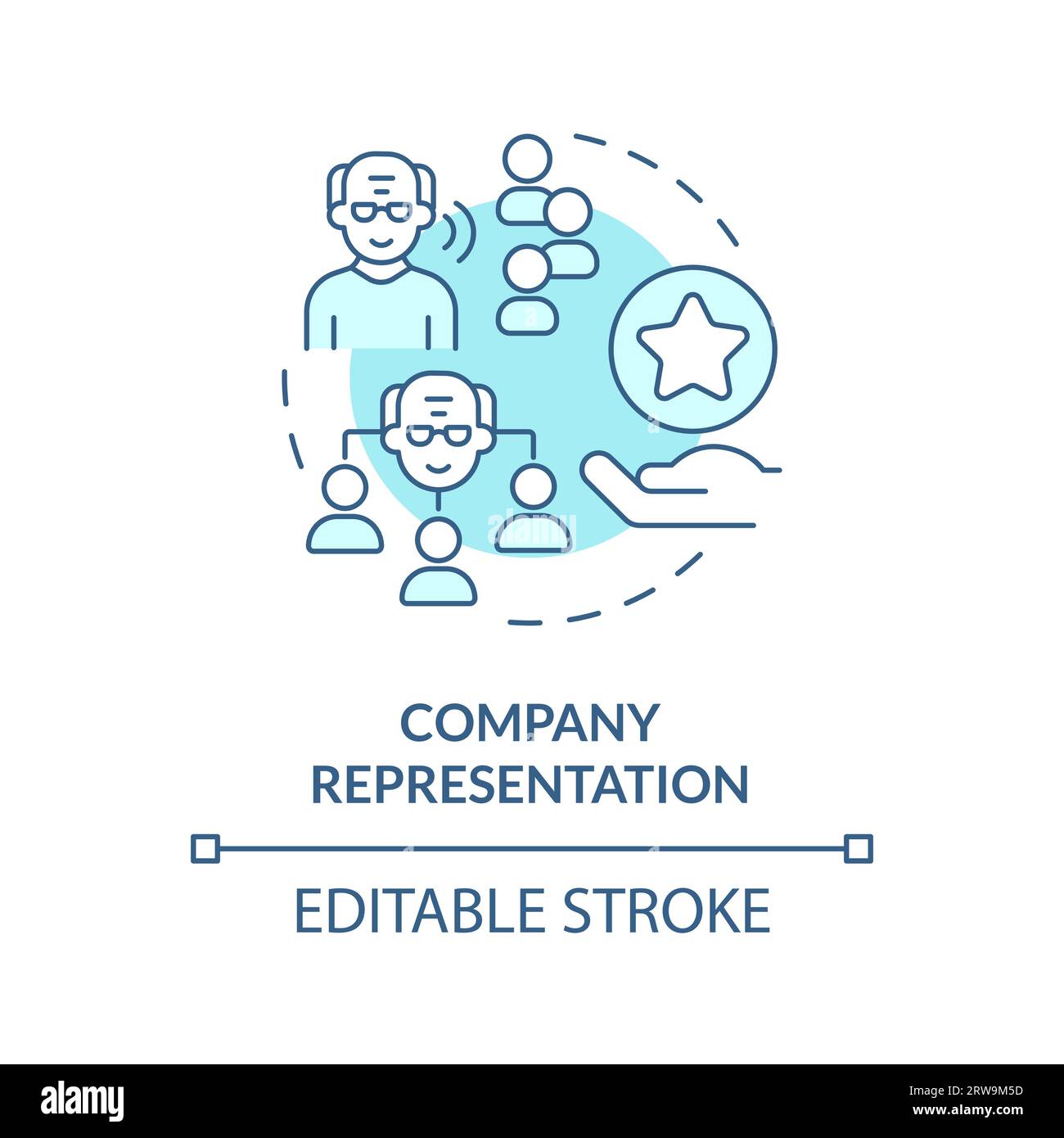 2d Customizable Company Representation Blue Icon Concept Stock Vector