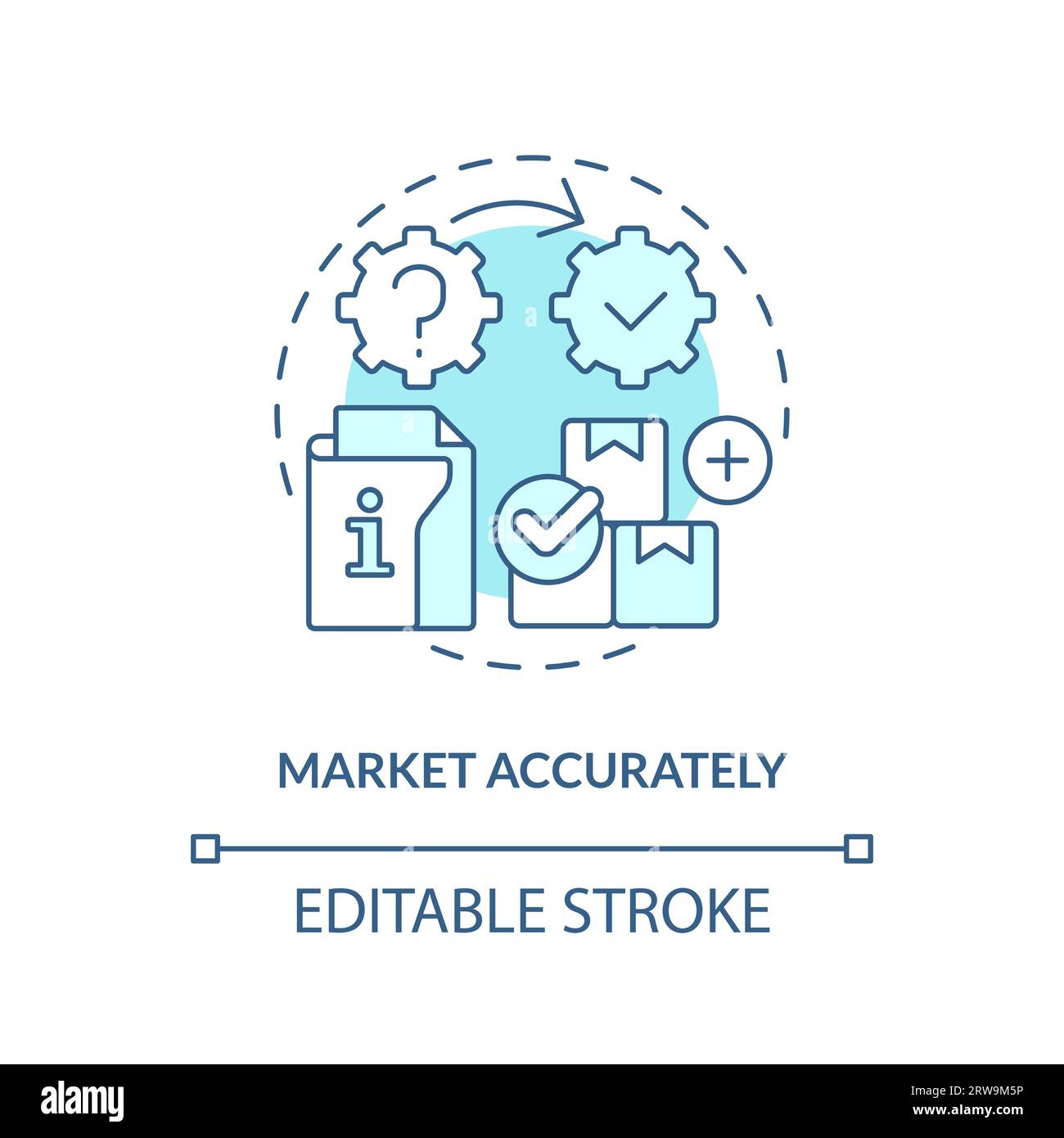 2D market accurately blue line icon concept Stock Vector Image & Art ...