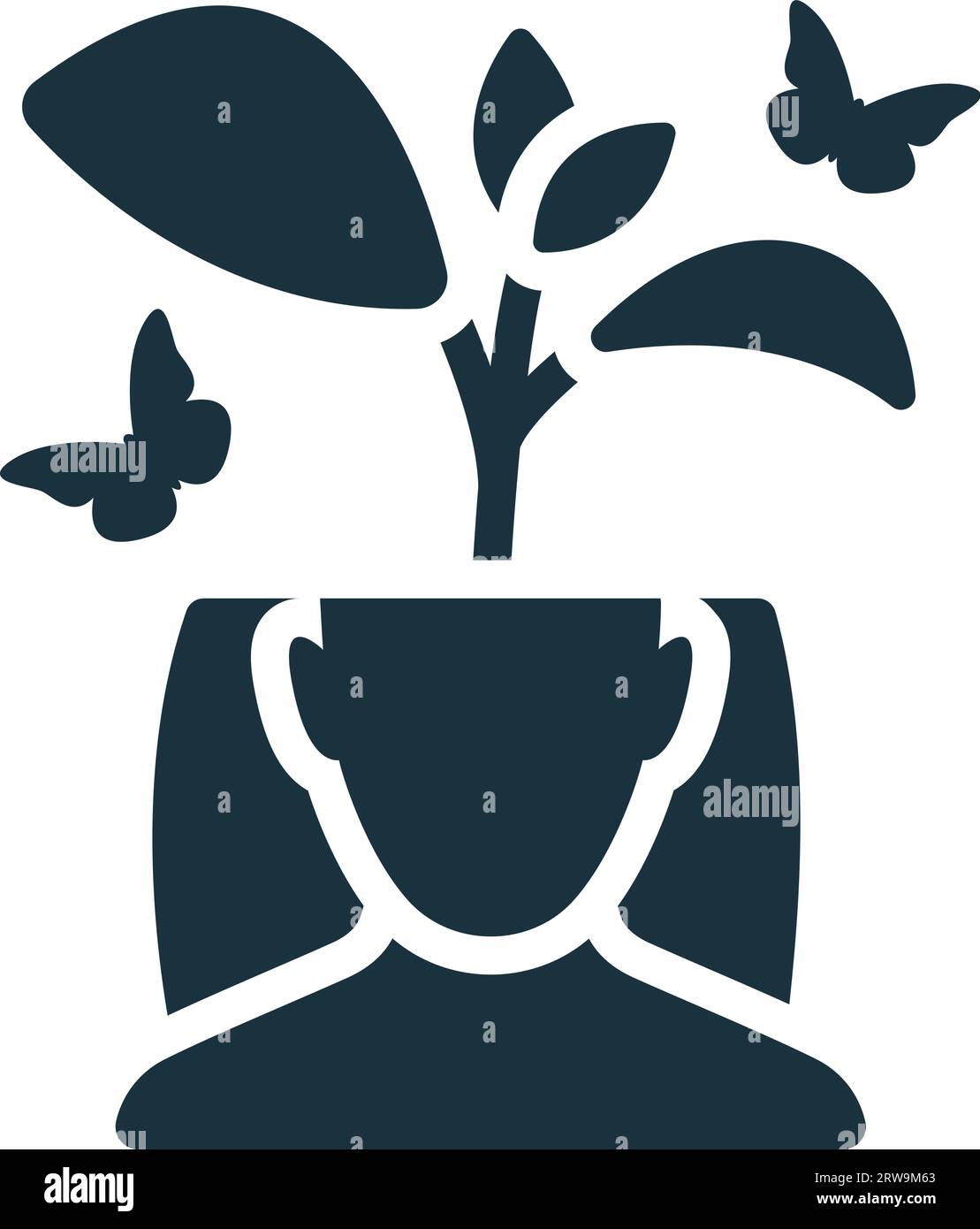 Mindfulness icon. Monochrome simple sign from mental health collection ...