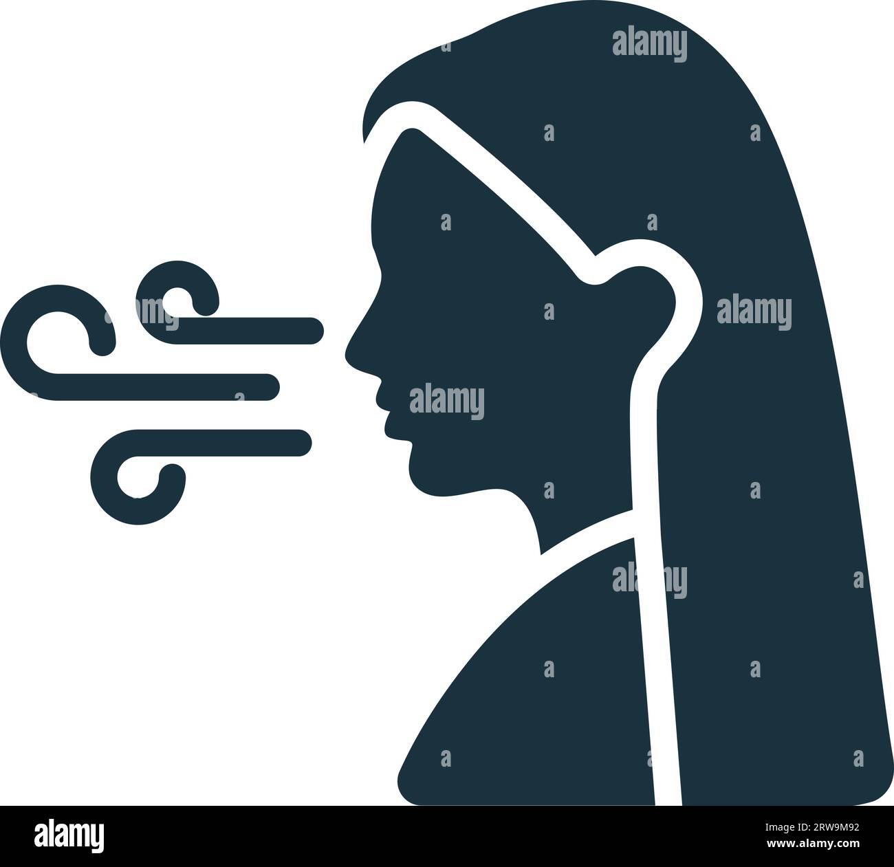Woman breathing problem Stock Vector Images - Alamy