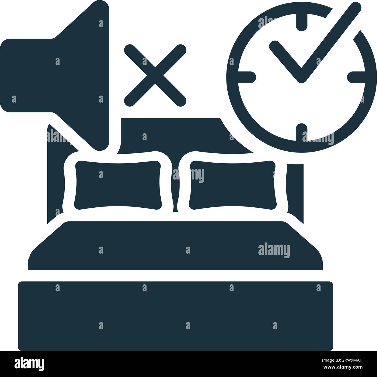 Sleep hygiene icon. Monochrome simple sign from mental health ...