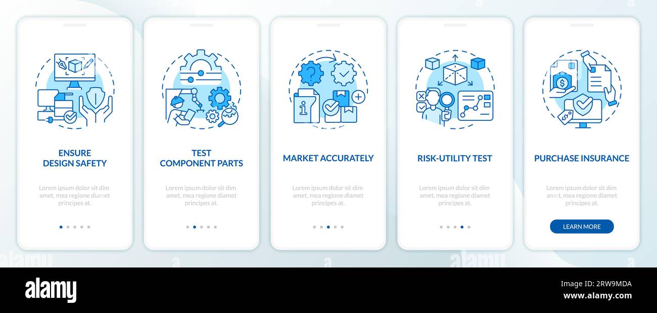 Walkthrough product liability with blue linear icons concept Stock Vector Image & Art - Alamy