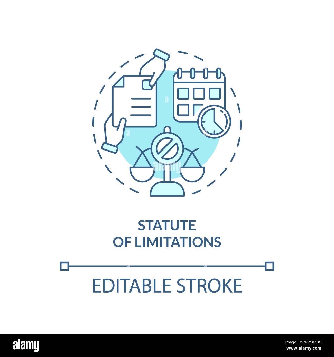 2D statue of limitations blue line icon concept Stock Vector Image ...