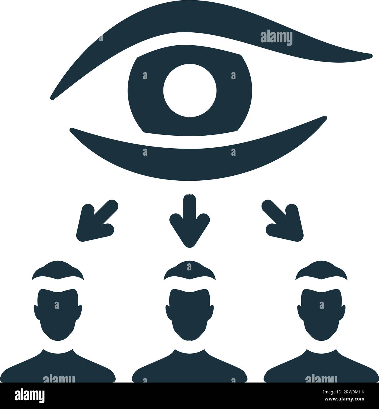 Overseeing icon. Monochrome simple sign from operation management ...