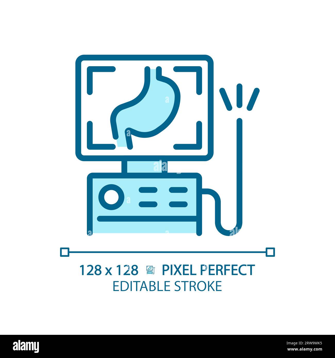 Endoscope pixel perfect light blue icon Stock Vector Image & Art - Alamy