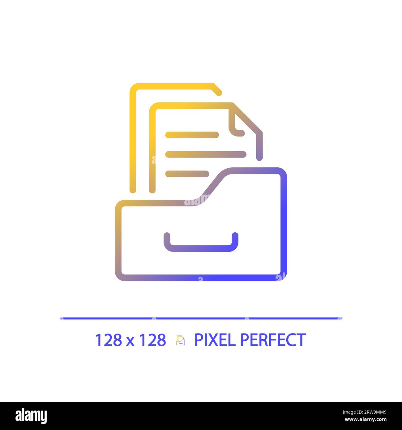 2D folder thin linear gradient icon Stock Vector Image & Art - Alamy
