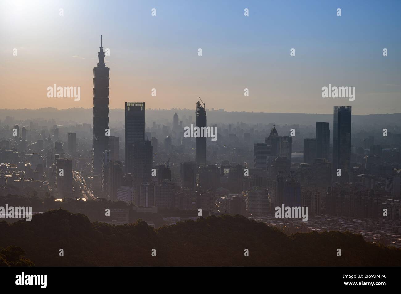 The air quality is poor and the urban landscape is gray. City ...