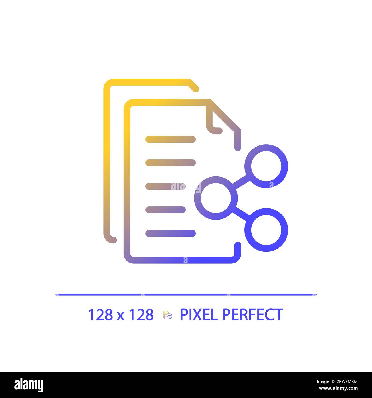 2D document sharing thin linear gradient icon Stock Vector Image & Art ...