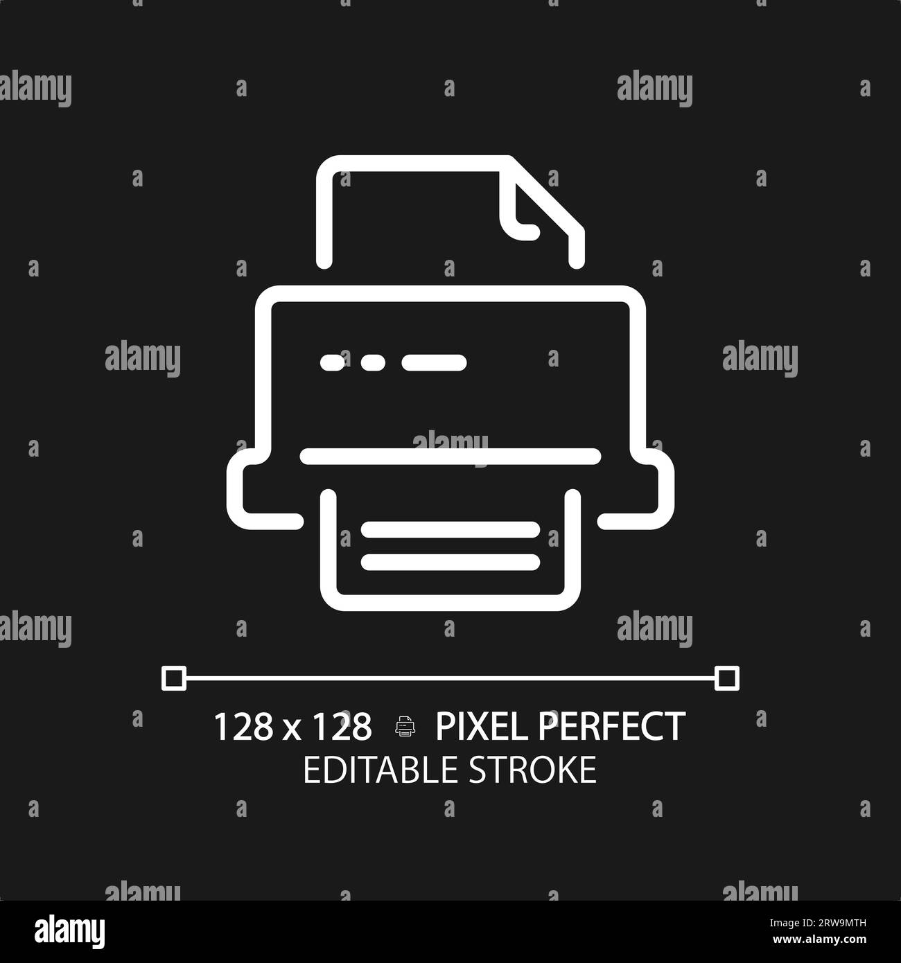 2D customizable printer thin linear white icon Stock Vector Image & Art ...