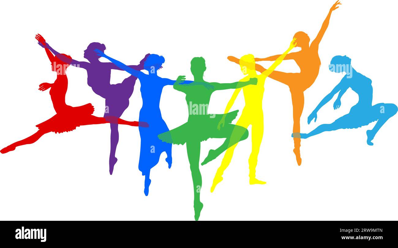 Ballet Dancer Silhouette Dancers Poses Silhouettes Stock Vector Image ...