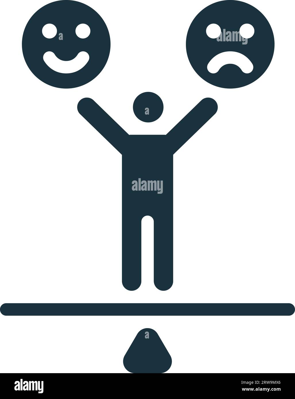 Emotional wellbeing icon. Monochrome simple sign from mental health ...