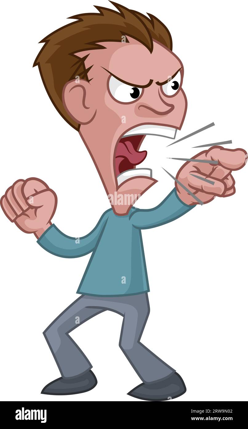 Angry Stressed Man or Bully Cartoon Shouting Stock Vector Image & Art ...