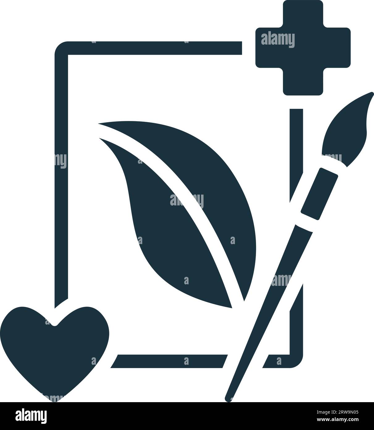 Art therapy icon. Monochrome simple sign from mental health collection ...